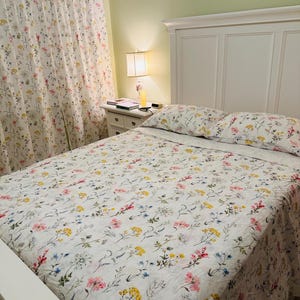 Wildflower Cotton Pillowcase, Wild Flowers Bedding Set, Wildflowers ...