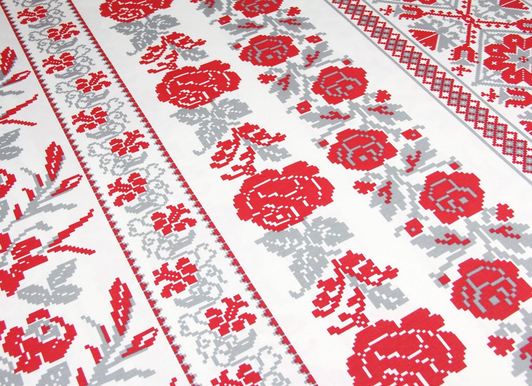 Big Ukrainian Vyshyvanka Print Waterproof Tablecloth XXL, Ukrainian ...