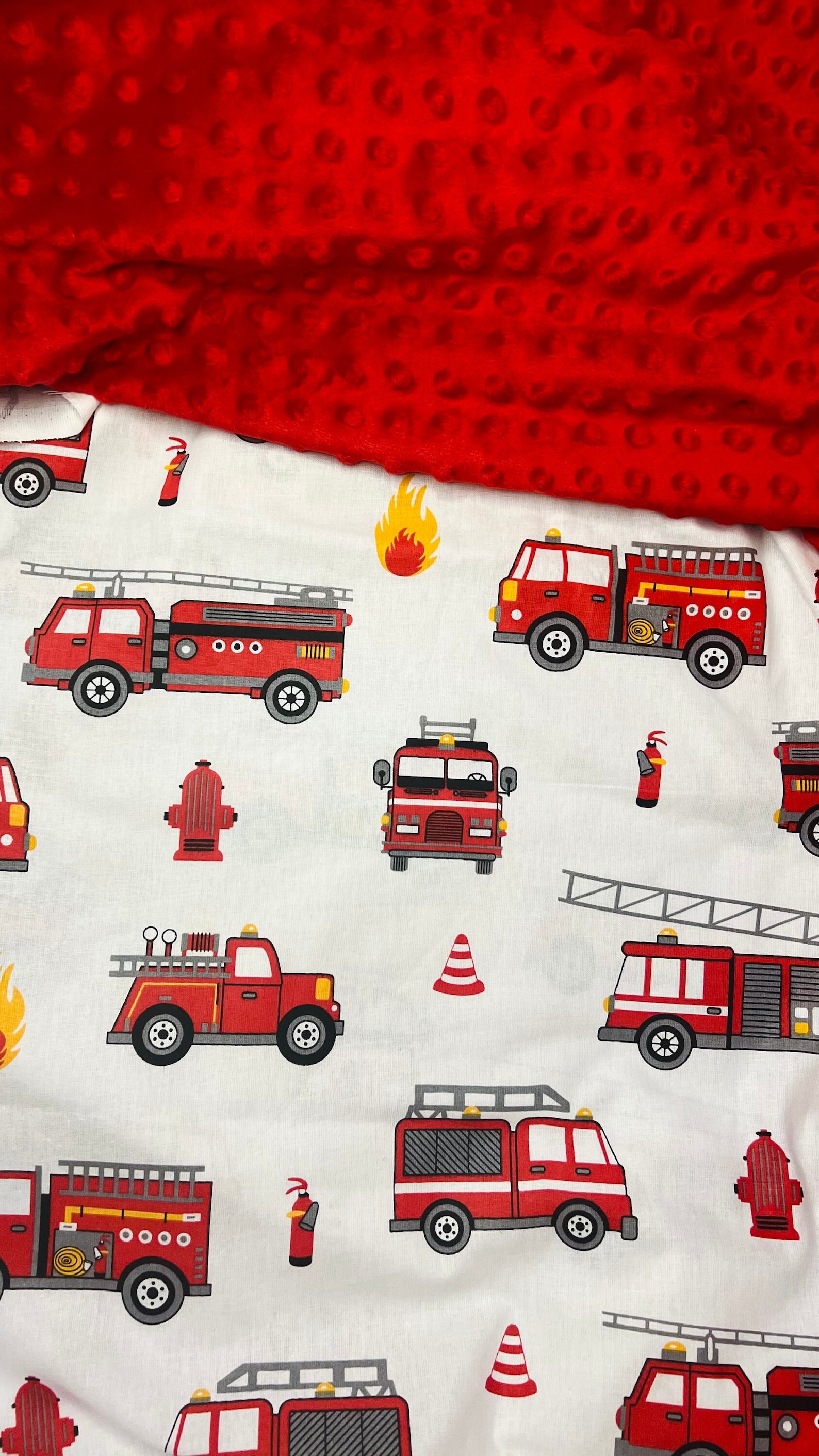 Fire Truck Plush Blanket Baby Kids, Firetruck Plush Minky Throw, Red ...