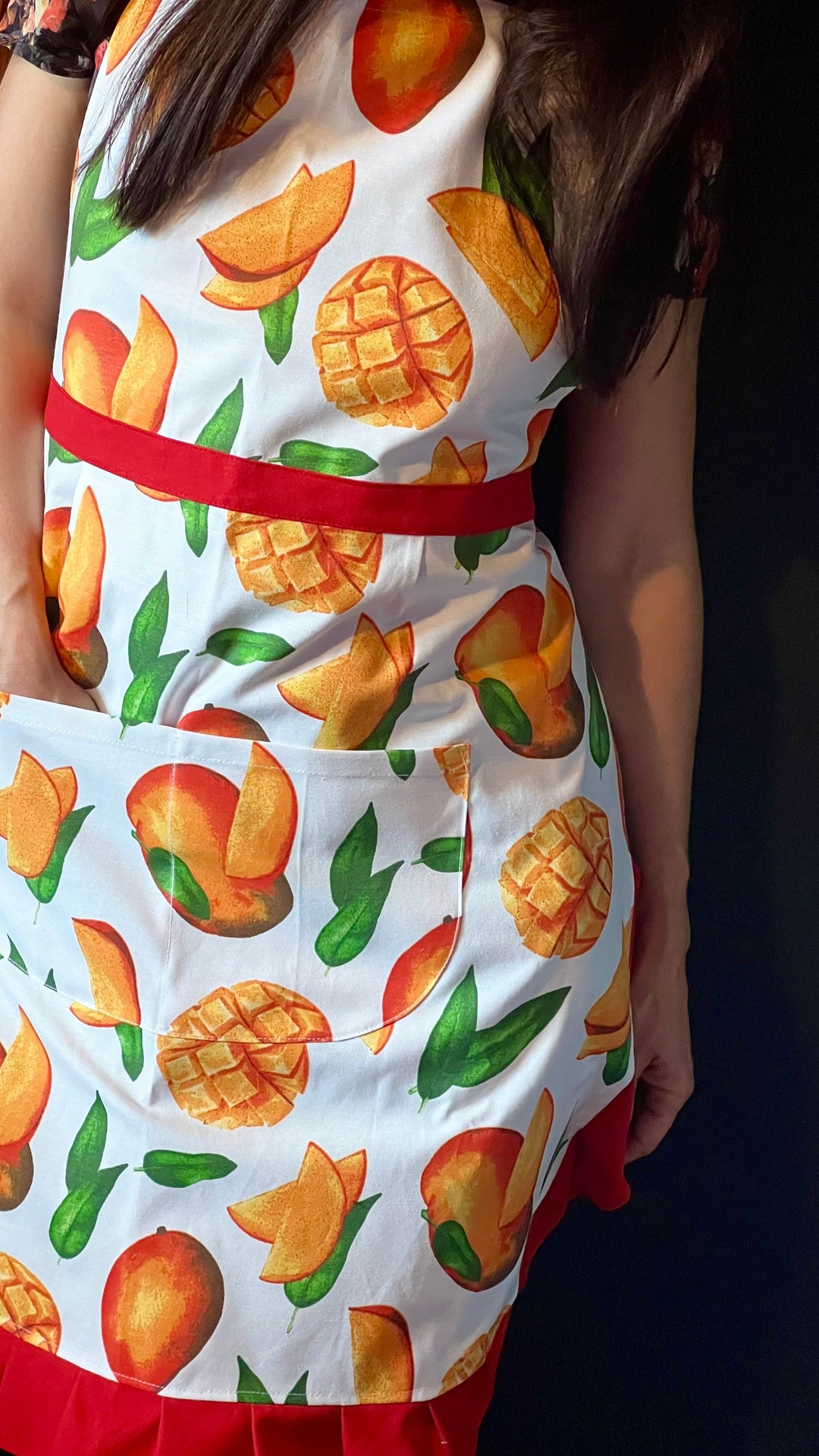 Kitchen Apron Mango, Mango Fruit Apron, Ukrainian Apron - Etsy