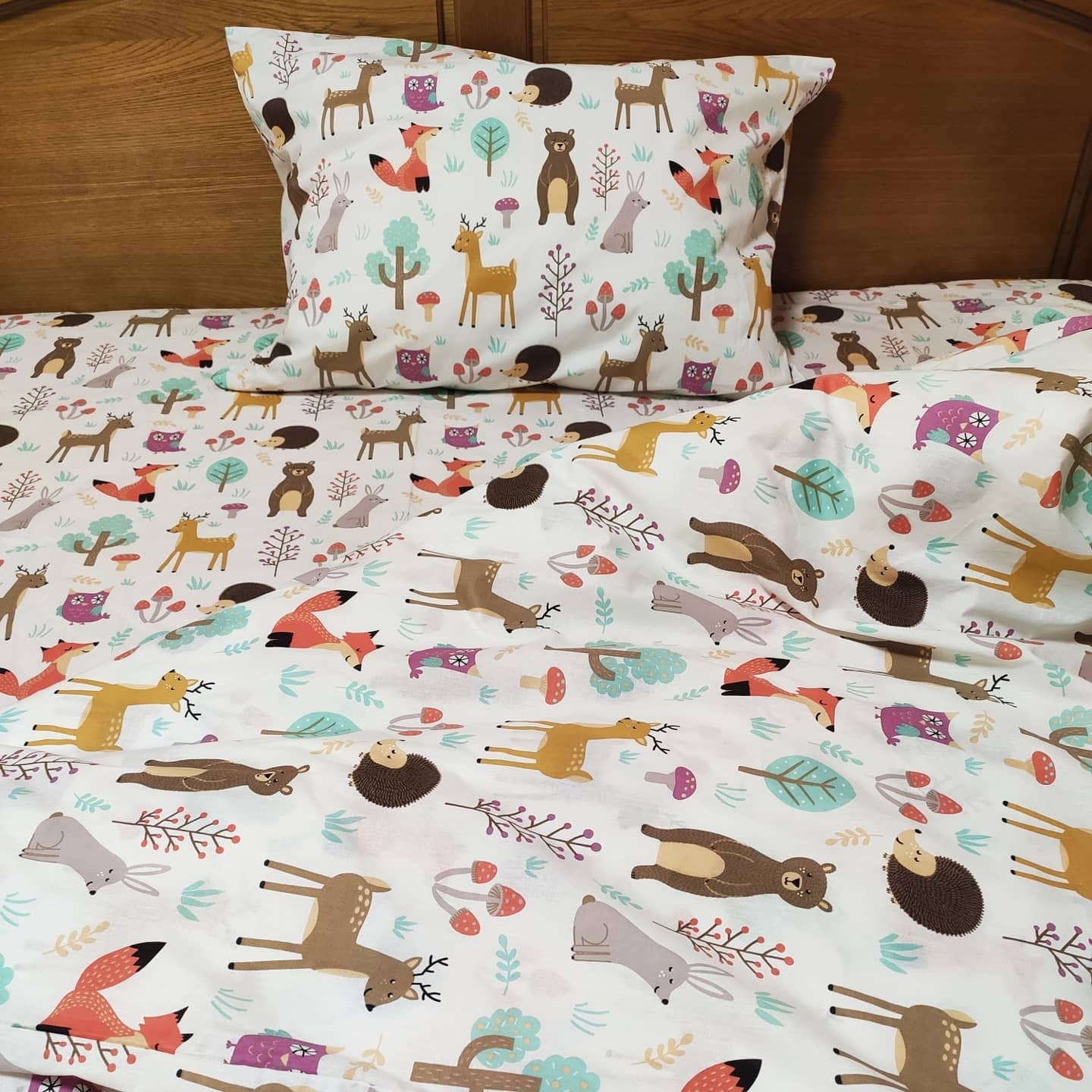 Forest Animals Kids Bedding Set, Woodland Animals Cot Bed, Forest ...