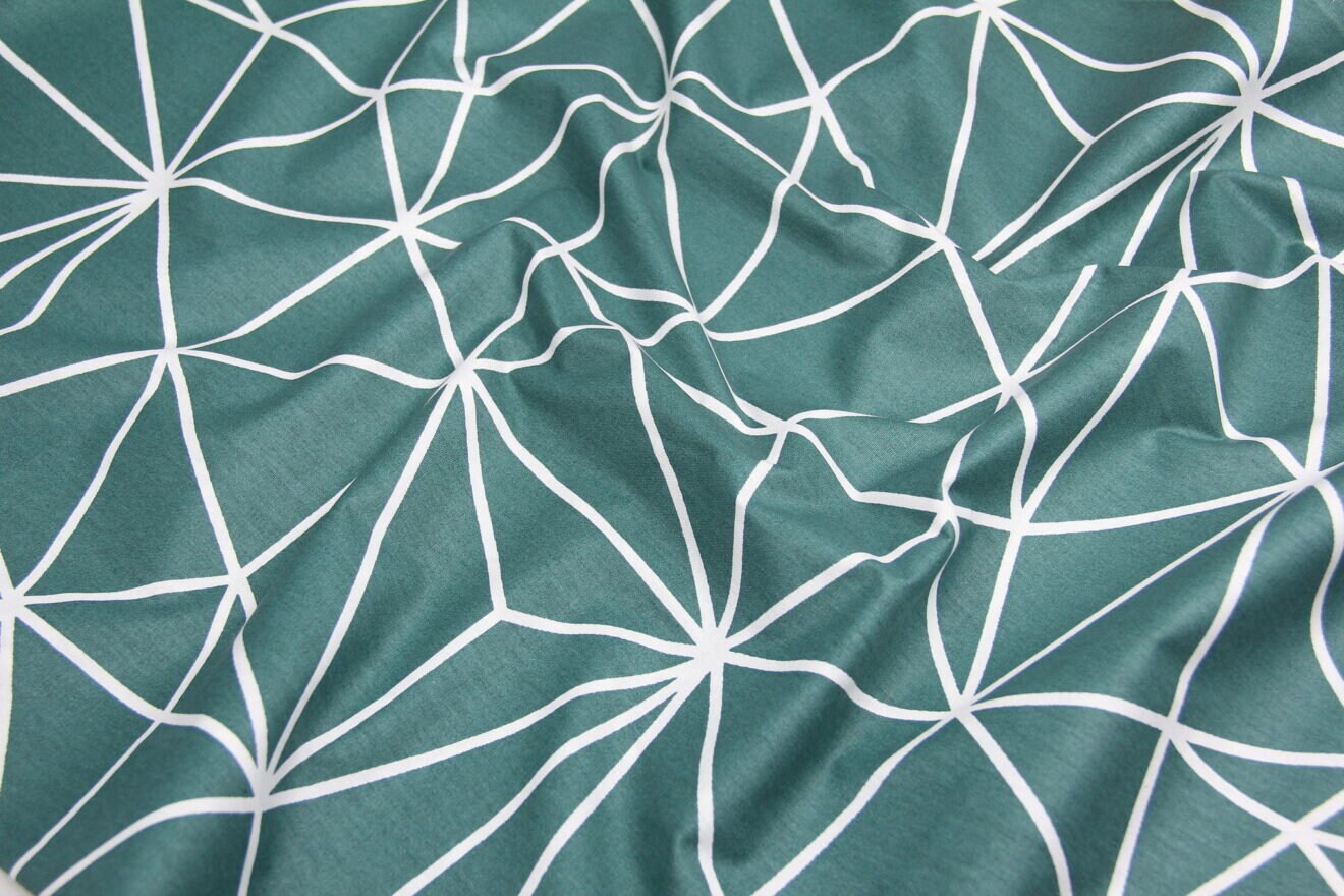 Emerald Pillowcase, Emerald Geometric Bedding Set, Emerald Sheets ...