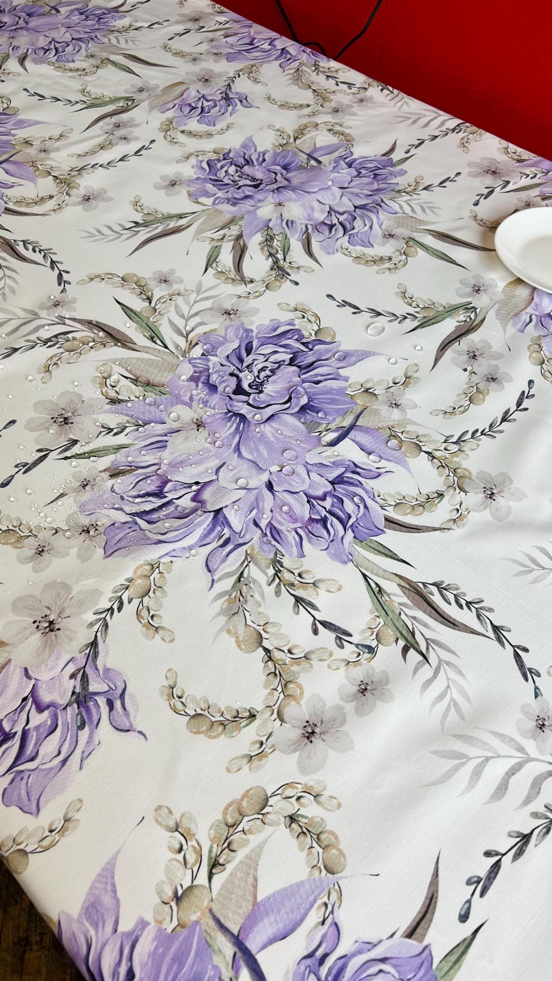 Wisteria Flowers Tablecloth, Flower Waterproof Table Cover, Wistaria ...