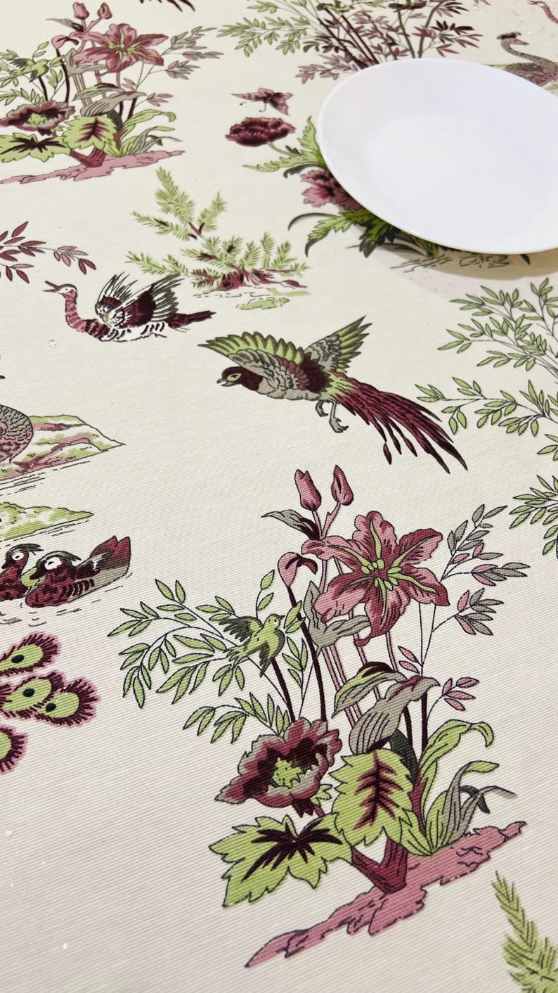 Purple Peacock Tablecloth, Purple Birds Tablecloth, Teflon Tablecloth ...