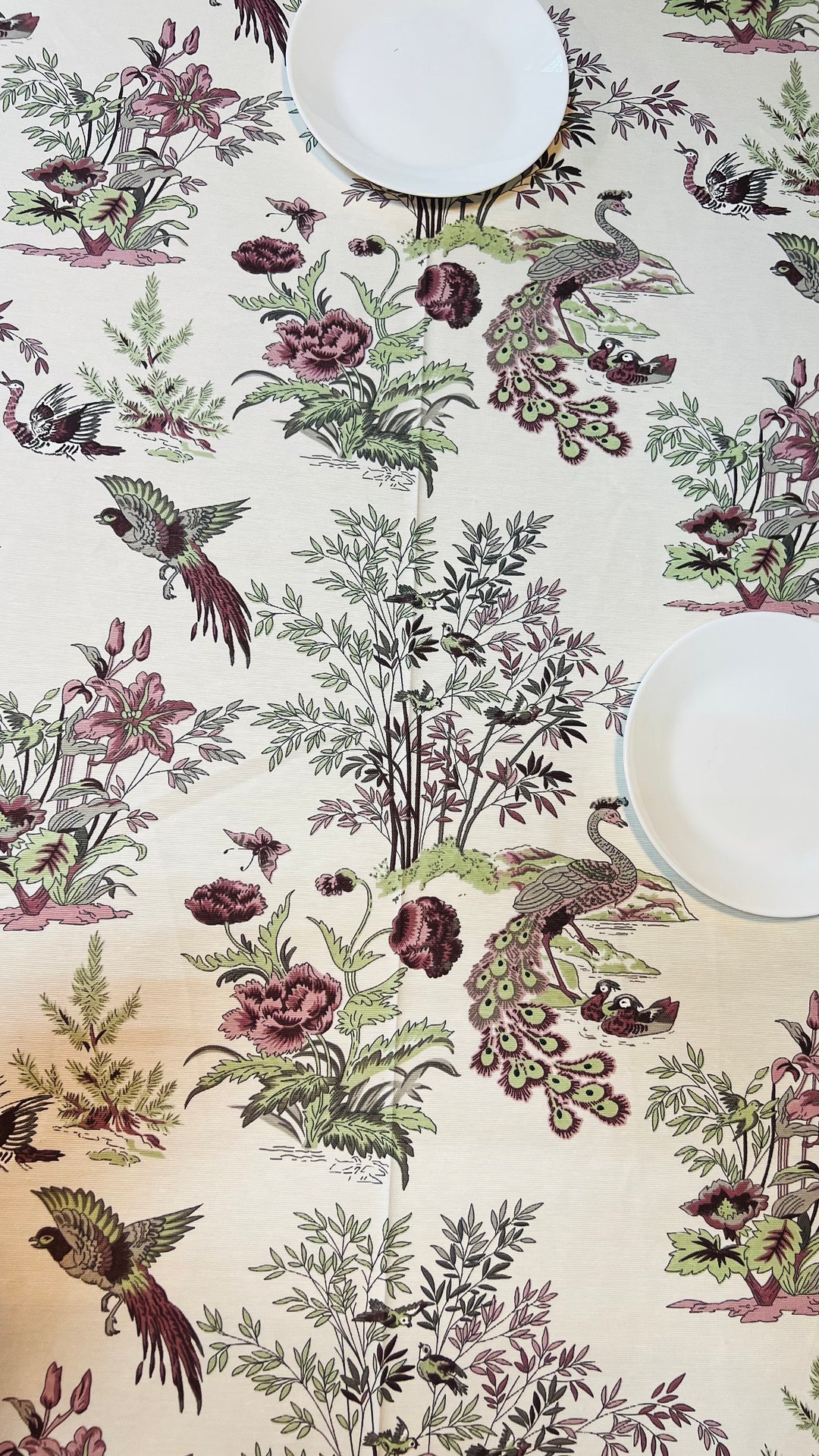 Purple Peacock Tablecloth, Purple Birds Tablecloth, Teflon Tablecloth, Dirty-proof Tablecloth ...