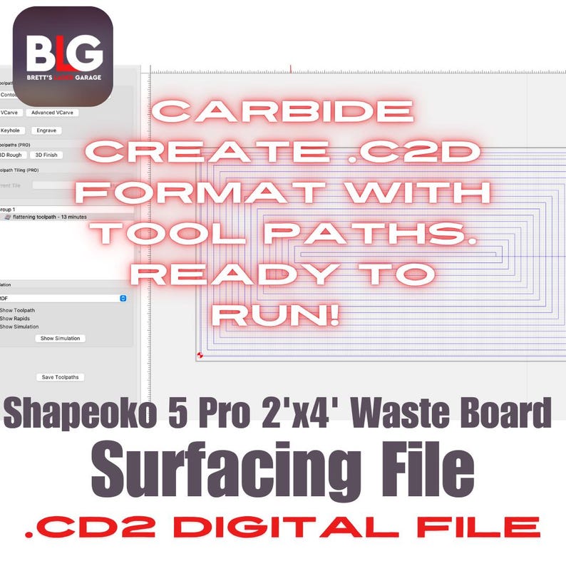 Shapeoko 5 Pro 2'x4' Waste Board Flattening File - Digital .c2d File - Etsy