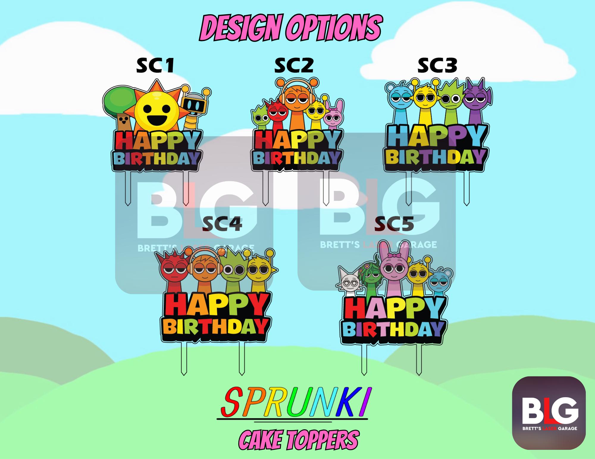 Custom Sprunki Birthday Cake Topper - Sprunki Party and Gifts - Etsy