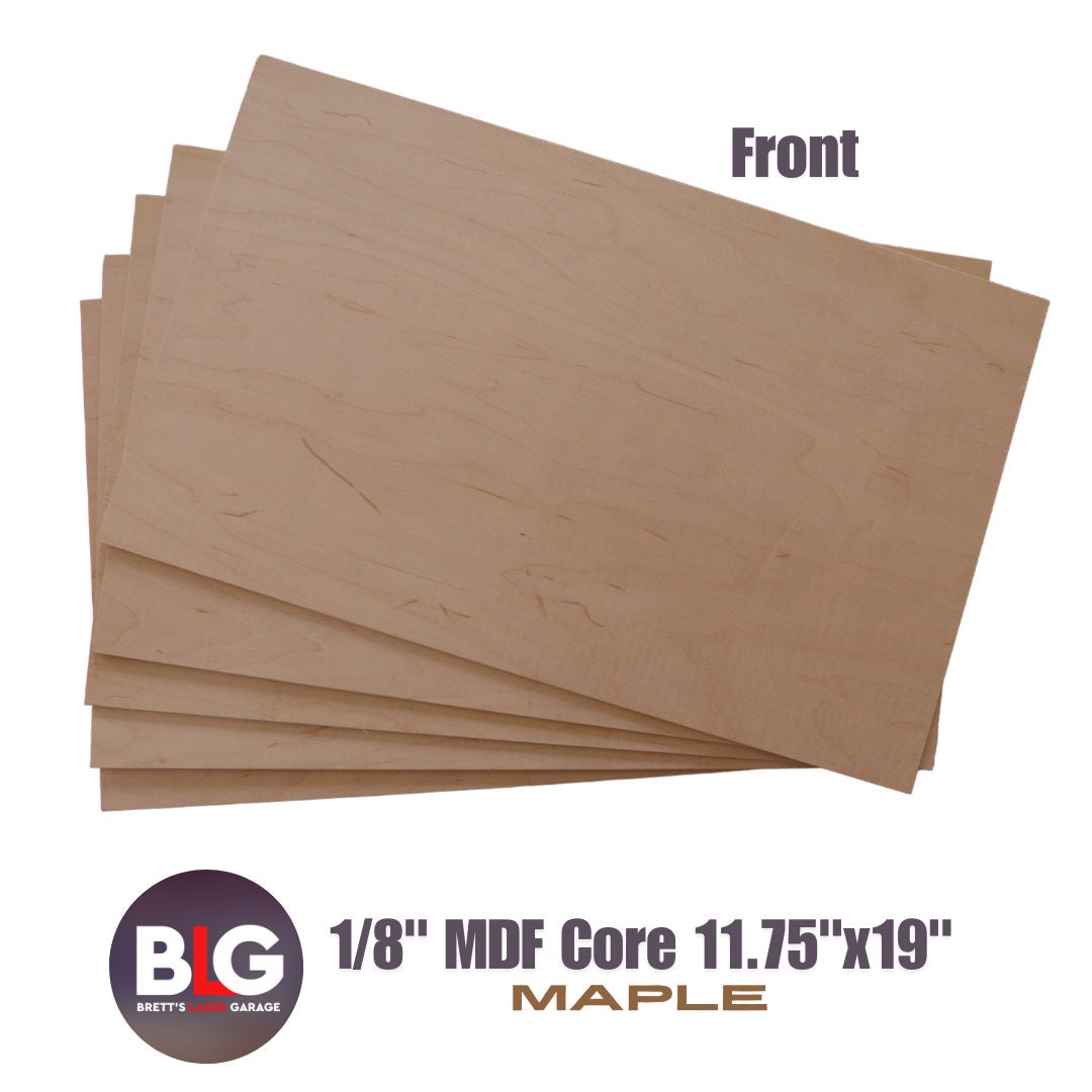 11.75"x19" 1/8" Thick (3mm) - Maple MDF - Glowforge, Thunder Bolt ...