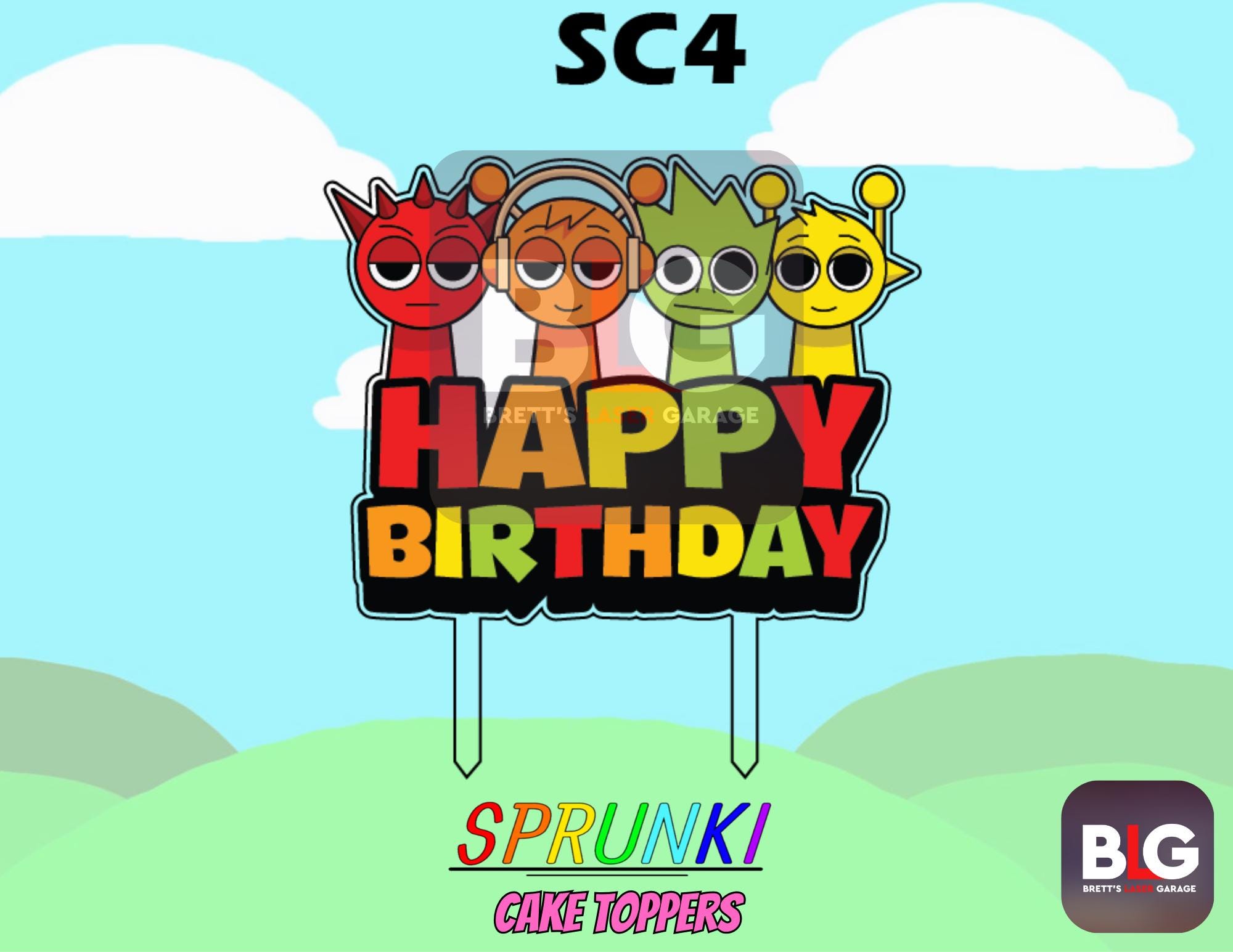 Custom Sprunki Birthday Cake Topper - Sprunki Party and Gifts - Etsy