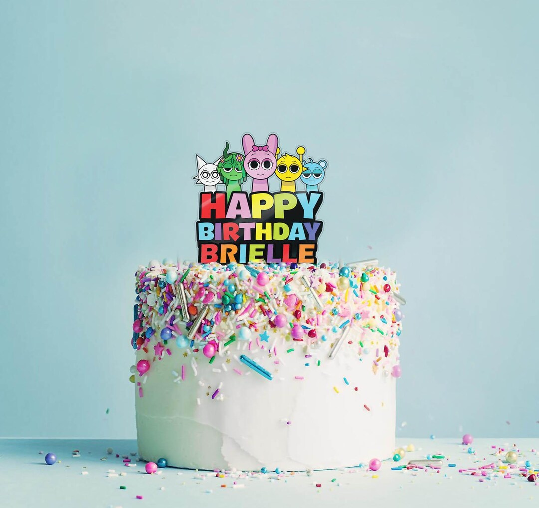 Custom Sprunki Birthday Cake Topper - Sprunki Party and Gifts - Etsy