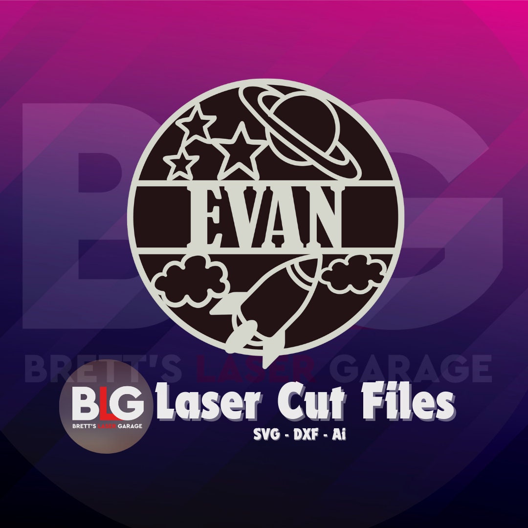 Customizable Spaceship Door Sign Laser SVG: Boy/girl Room Decor ...