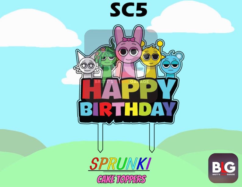 Custom Sprunki Birthday Cake Topper - Sprunki Party and Gifts - Etsy