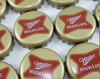 Beer Bottle Cap Miller High Life Light Gold and Blue Caps | Etsy
