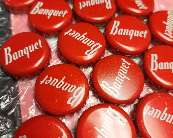 25 Beer Bottle Caps - Coors Banquet - Flat Dent Free Beer Caps - Red ...