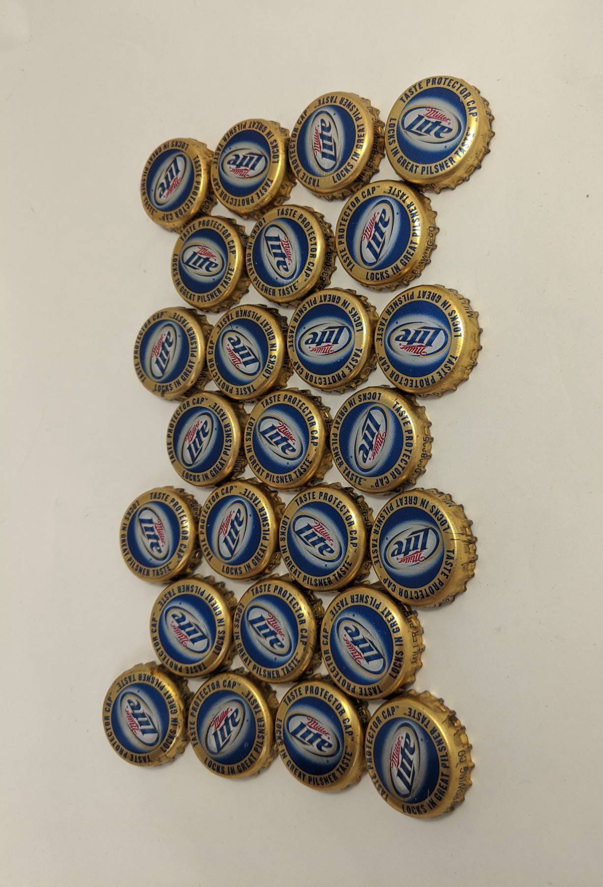 25 Beer Bottle Caps Miller Lite Gold and Blue Caps | Etsy UK