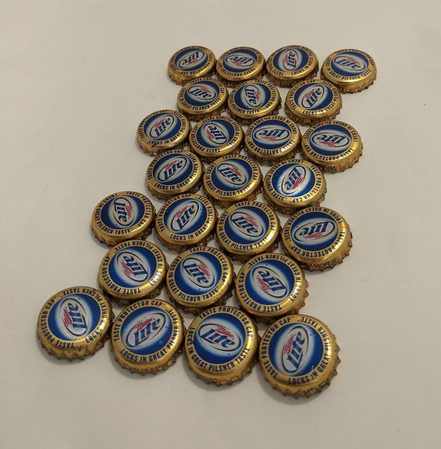 25 Beer Bottle Caps Miller Lite Gold and Blue Caps - Etsy UK