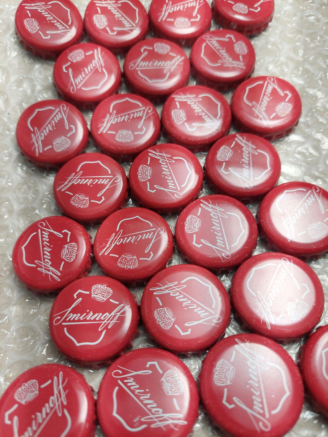 Beer Bottle Caps - Smirnoff Red White - DENT FREE With Minor Scratches ...