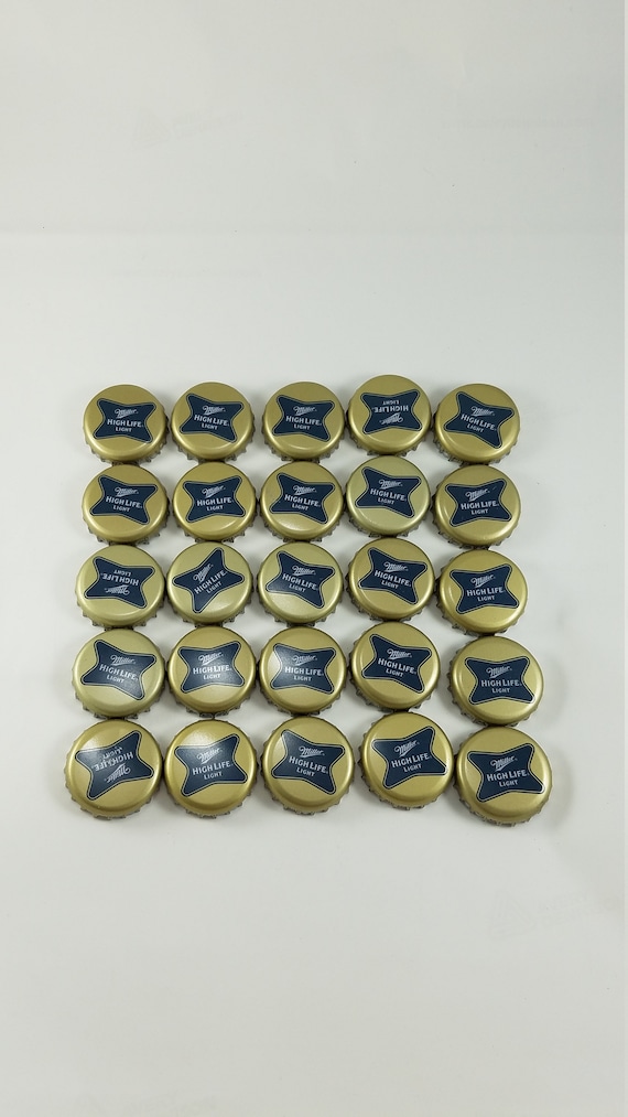 Beer Bottle Cap Miller High Life Light Gold and Blue Caps | Etsy