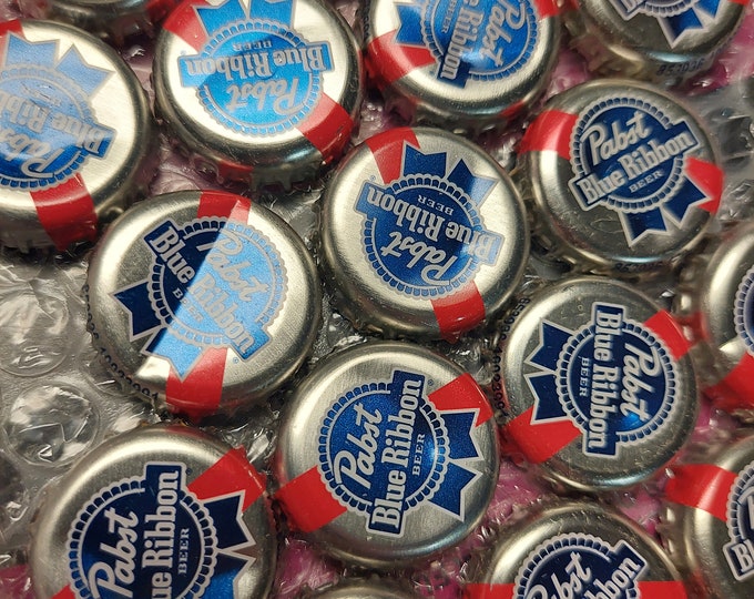 PBR Beer Bottle Caps - Pabst Blue Ribbon - Dented, Creased, Imperfect ...