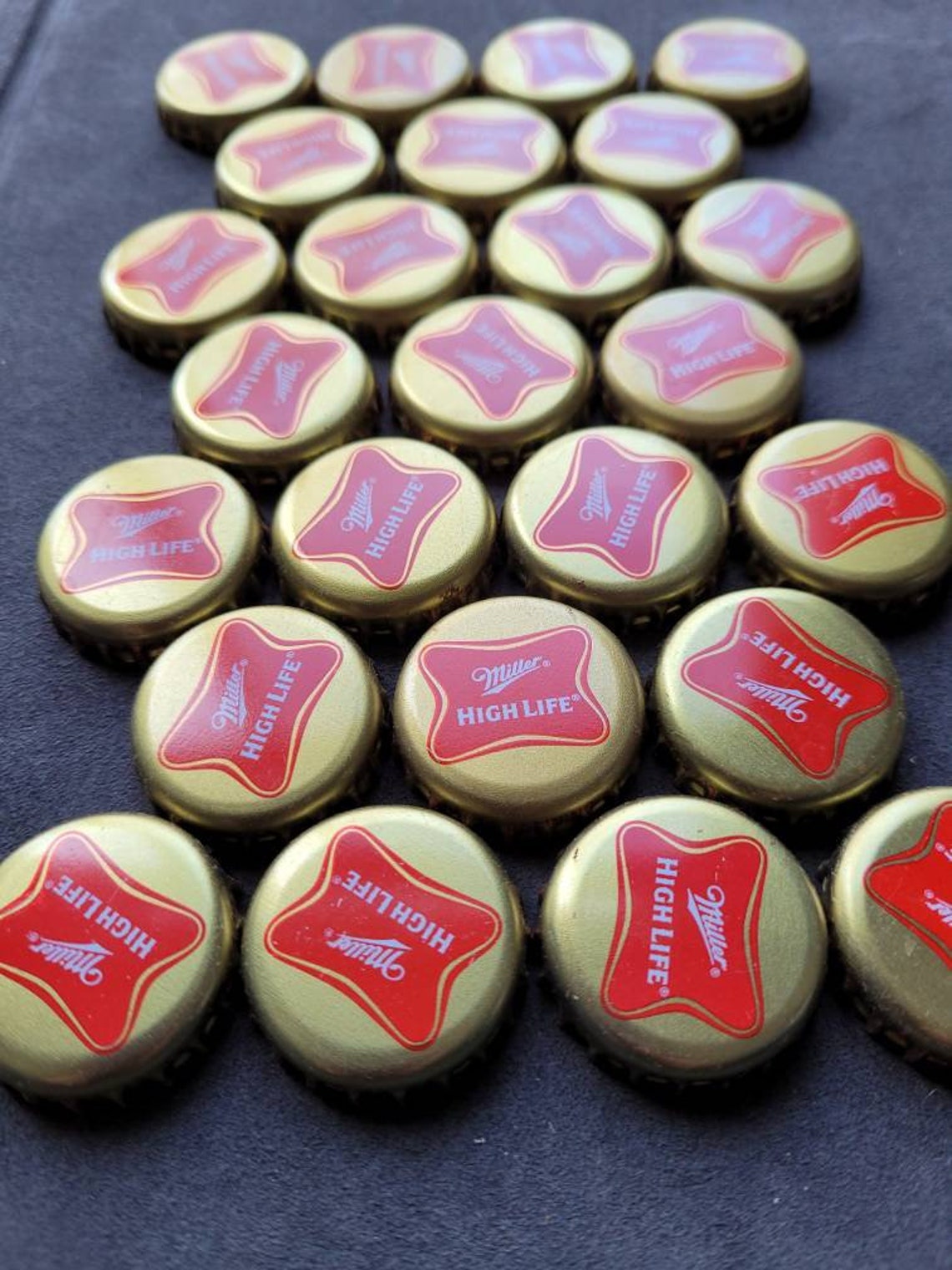 25 Beer Bottle Cap Miller High Life DENT FREE Gold and | Etsy