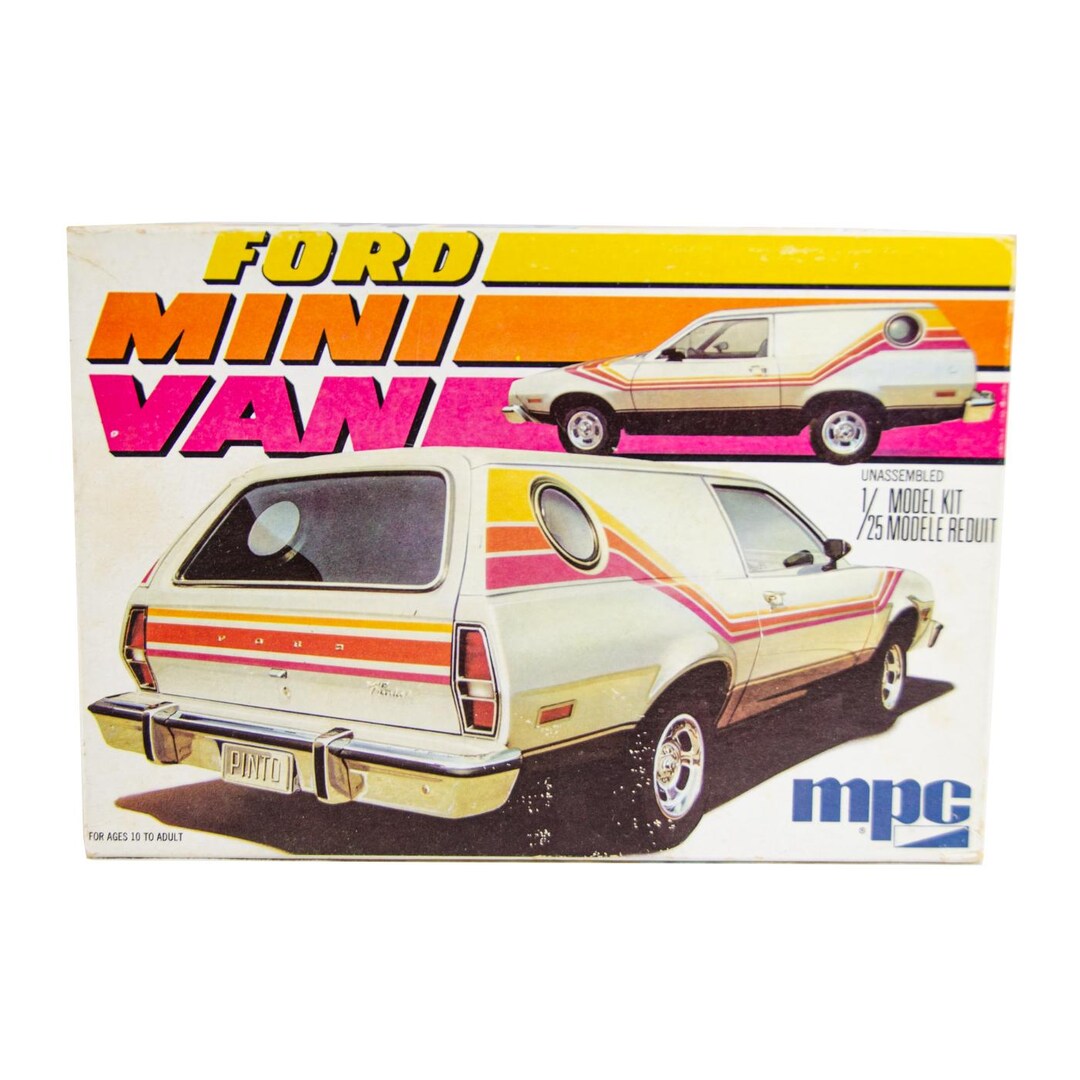 Vintage MPC 1:25 Scale Ford Mini Van Plastic Model Car Building Kit 1 ...