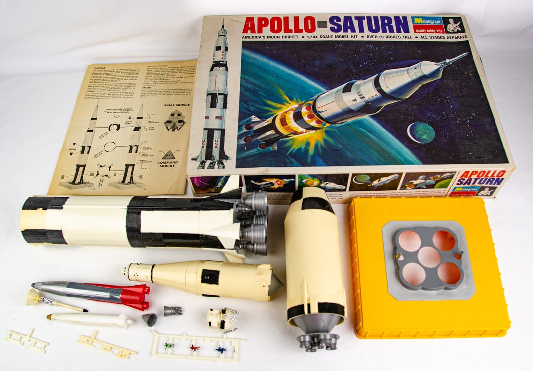 1968 Monogram Apollo Saturn Moon Rocket 1:144 Scale Plastic - Etsy