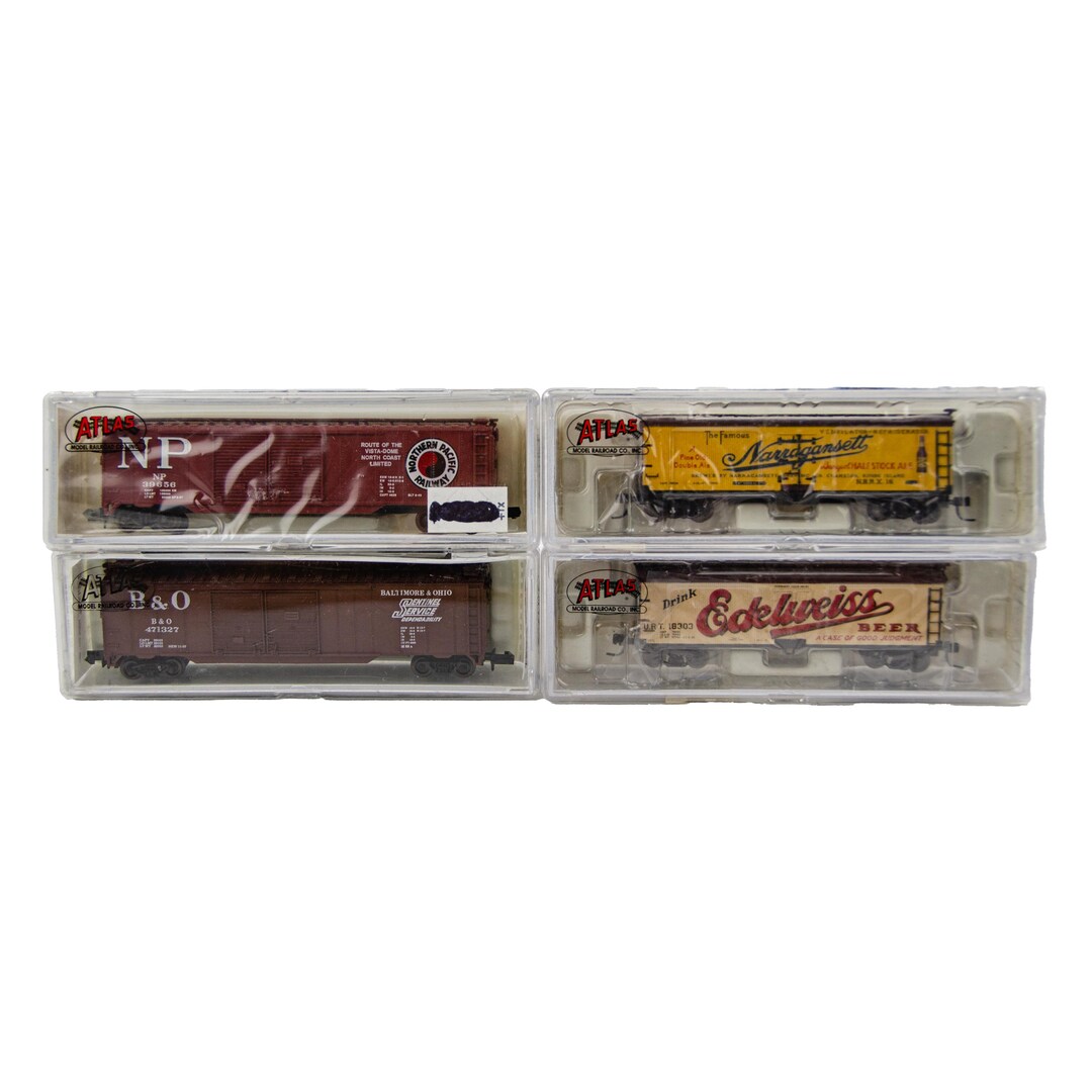 Atlas Railroad Reefer & Box Car 1:160 N Scale Model Train Freight Car ...