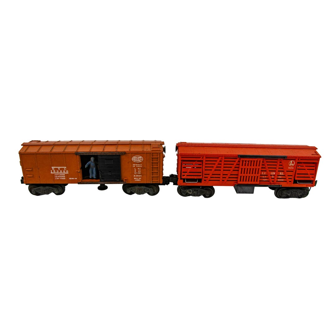 Lionel NYC Operating Box & Cattle Car 1:48 O Scale Train Freight Car 2P ...
