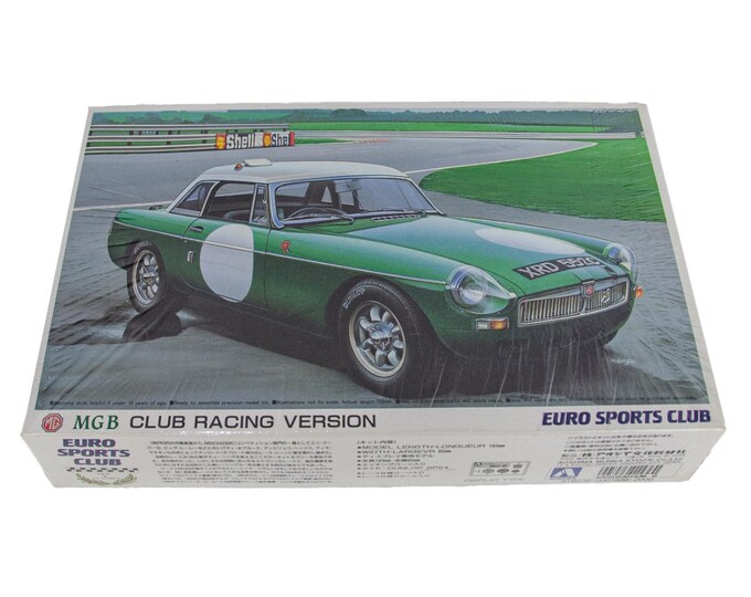 Aoshima 1:24 Scale MGB Euro Sports Club Racing Model Car Building Kit ...