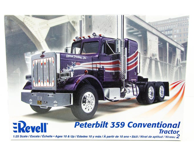 Revell 1/25 Peterbilt 359 Conventional Semi Tractor Truck Model Kit 85 ...