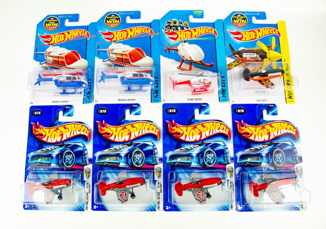 Hot Wheels Airplane Helicopter Lot of 8 Propper Chopper Island Hopper ...