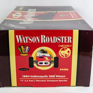 Carousel 1 1:18 Scale Watson Roadster 1964 AJ Foyt Indy 500 Diecast ...