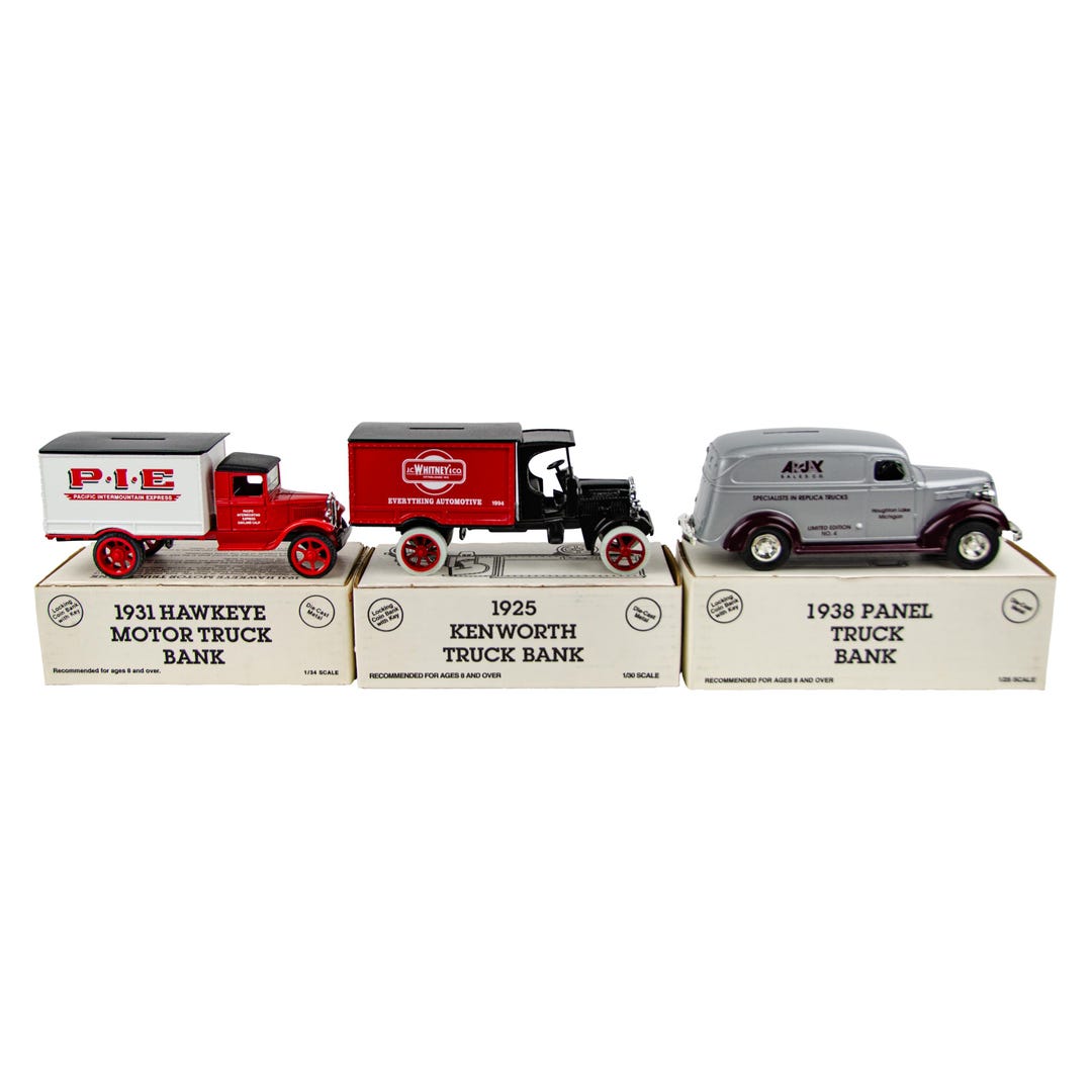 Assorted Ertl Hawkeye Panel Kenworth Scale Diecast Model Truck Bank 3P ...