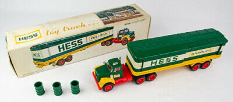 Vintage 1975 Hess Box Trailer With Oil Barrels & Original Box - Etsy