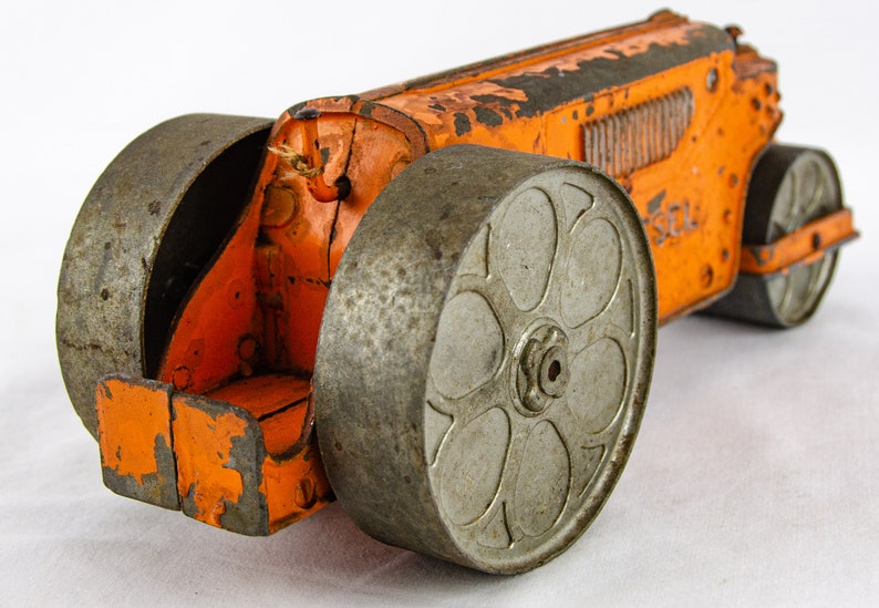 Vintage 1950s Pressed Steel Hubley Orange Diesel Steamroller - Etsy