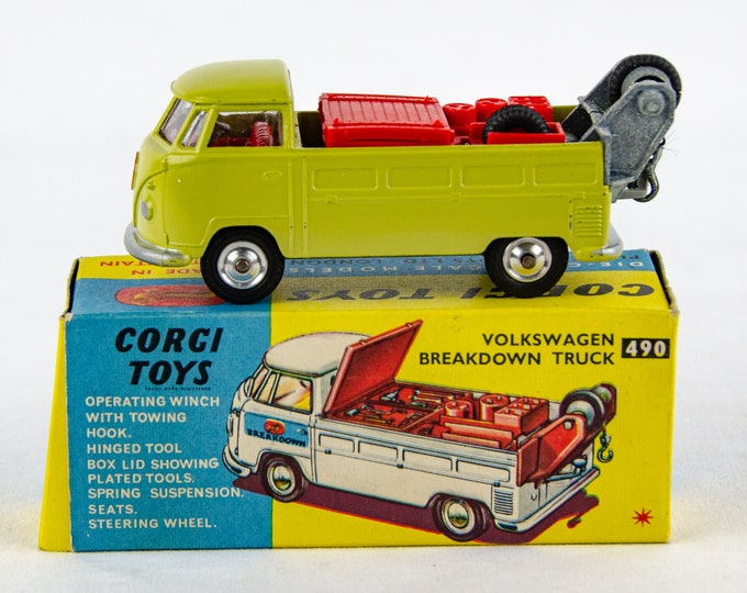 Corgi Toys 490 Volkswagen Breakdown Truck 1:50 Scale Diecast Model Tow ...
