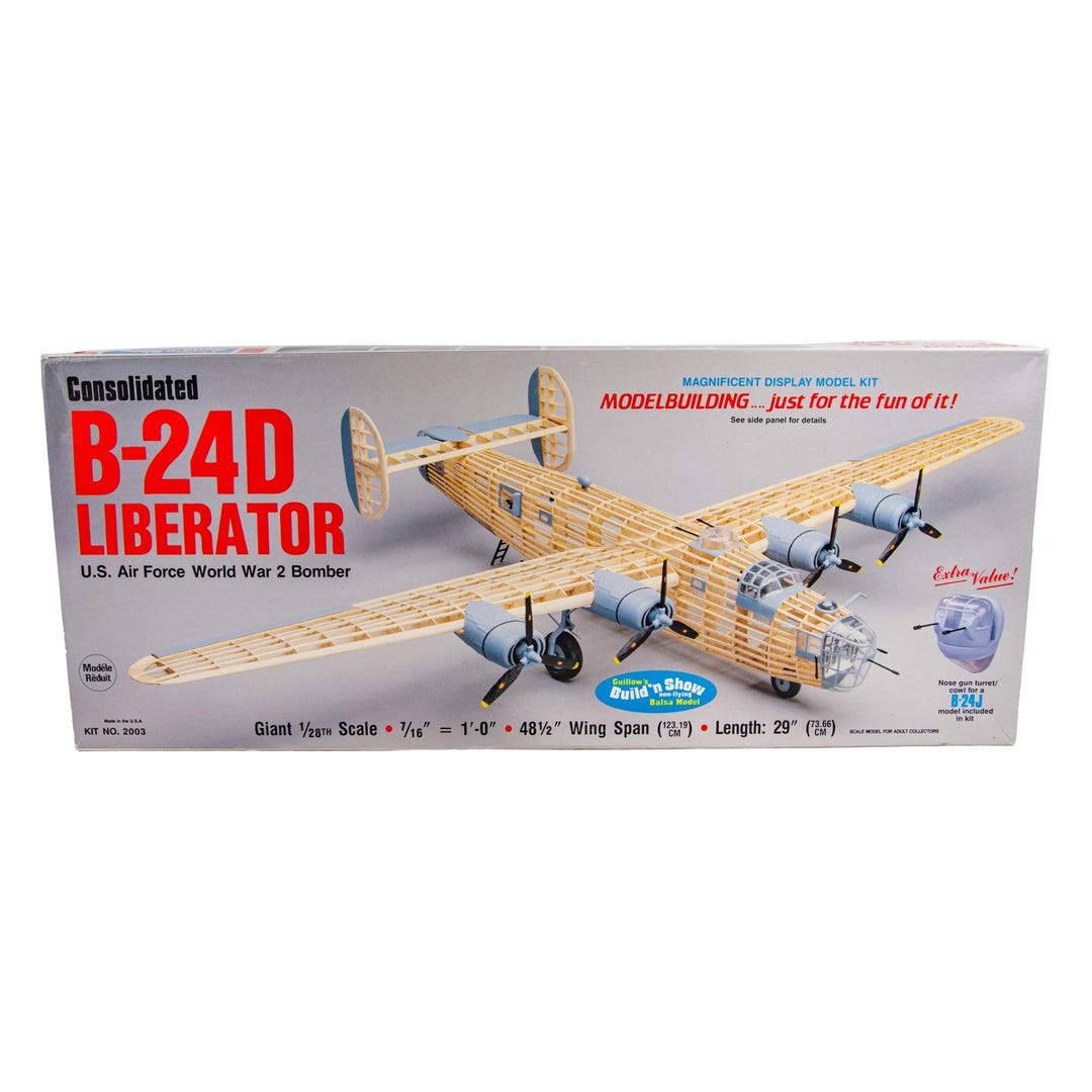 WWII Bomber Model Airplane Kit Guillows Consolidated B-24D Liberator 1/28 - Etsy UK
