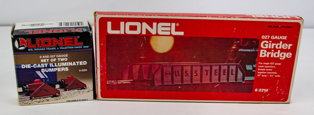 Lionel Illuminated Bumpers & Girder Bridge Model Train Layout Accessory ...