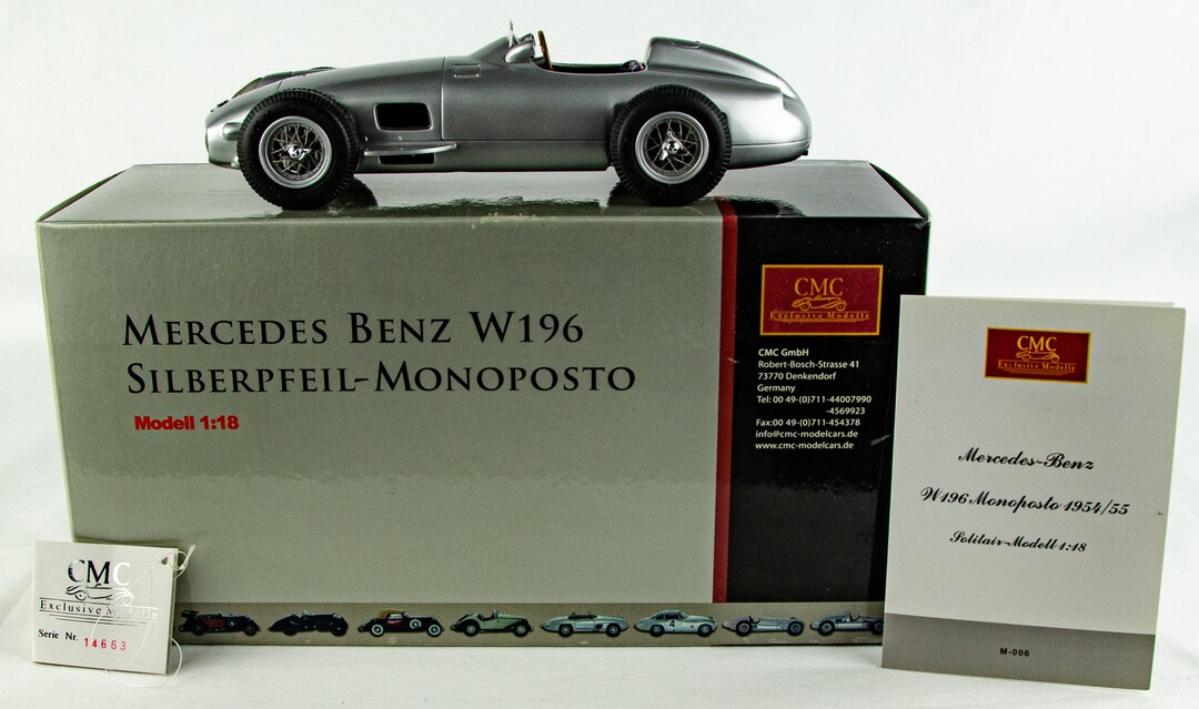 CMC 1954 Mercedes Benz W196 Monoposto Silver Arrow German 1:18 Scale Diecast Car - Etsy