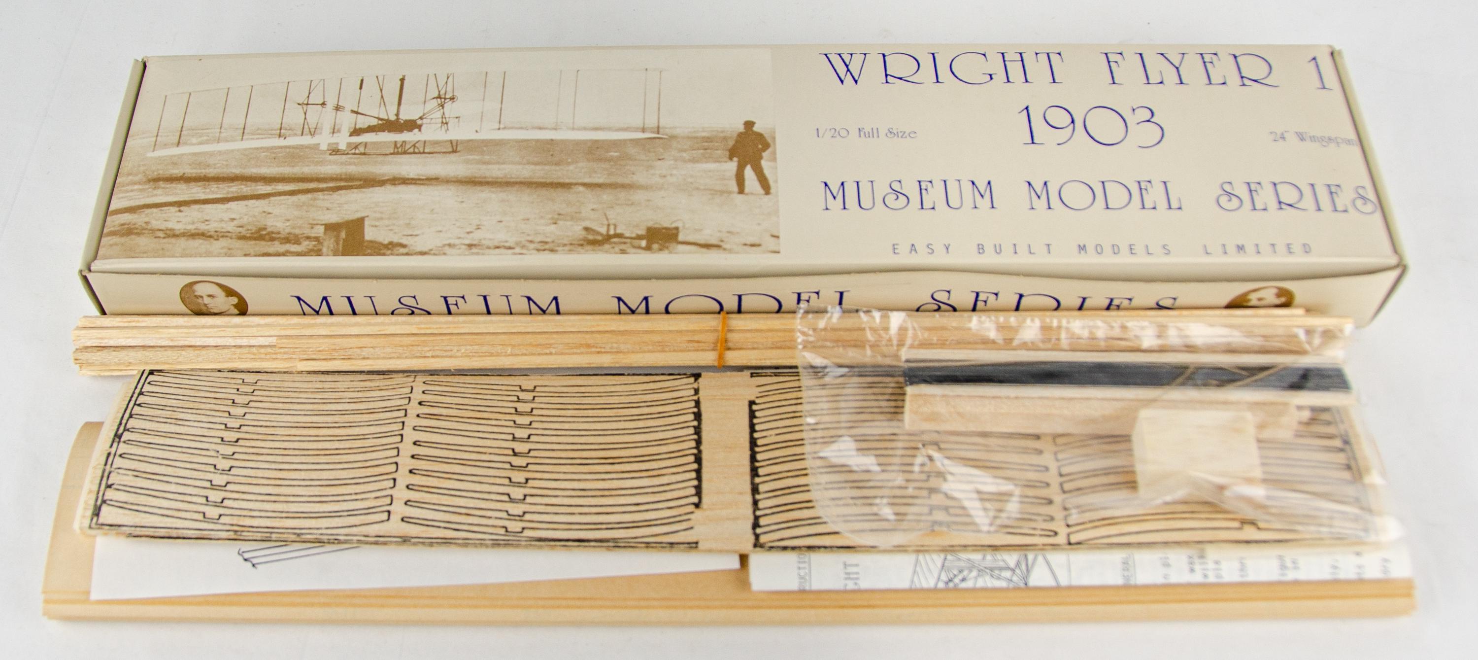 Easy Built D-10 Museum 1903 Wright Flyer 1 1:20 Scale Model Plane Kit ...