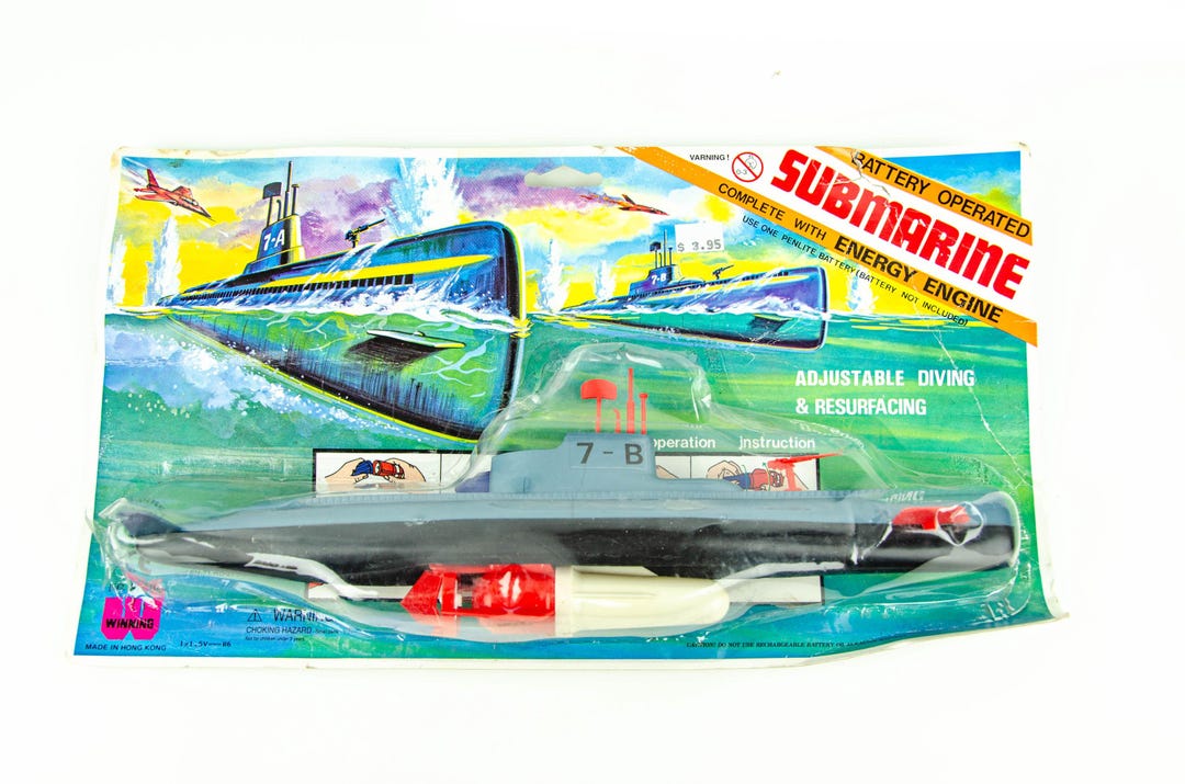 Vintage Battery Operated Submarine Energy Engine Toy Winning Made in ...