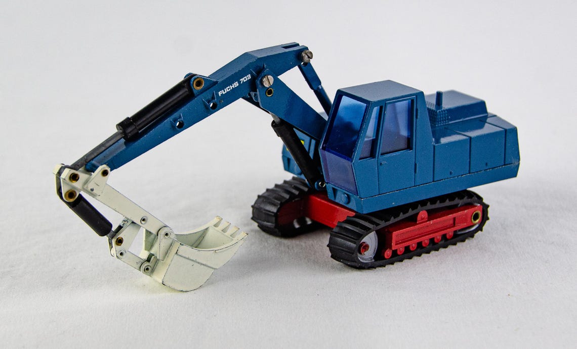 NZG 102 FUCHS 703R Hydraulik Bagger Excavator German 1:50 Scale Diecast ...