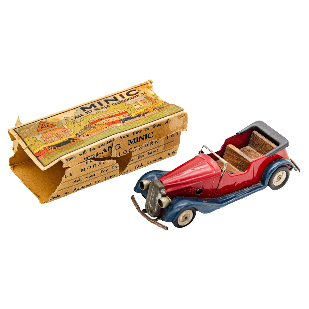 Vintage 1950s Triang Minic Wind up Toy Car Clockwork Red Roadster + Original Box - Etsy