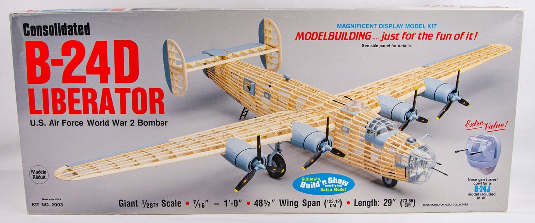 Guillows 2003 Consolidated B-24D Liberator US WWII Bomber 1:28 Model Plane Kit - Etsy