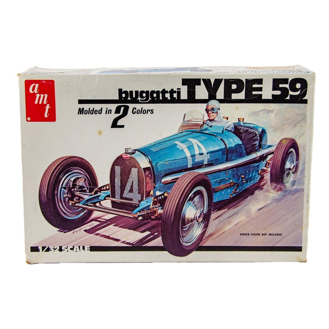 AMT Matchbox 2021 Bugatti Type 59 Race Car 1:32 Scale Plastic Model Car ...