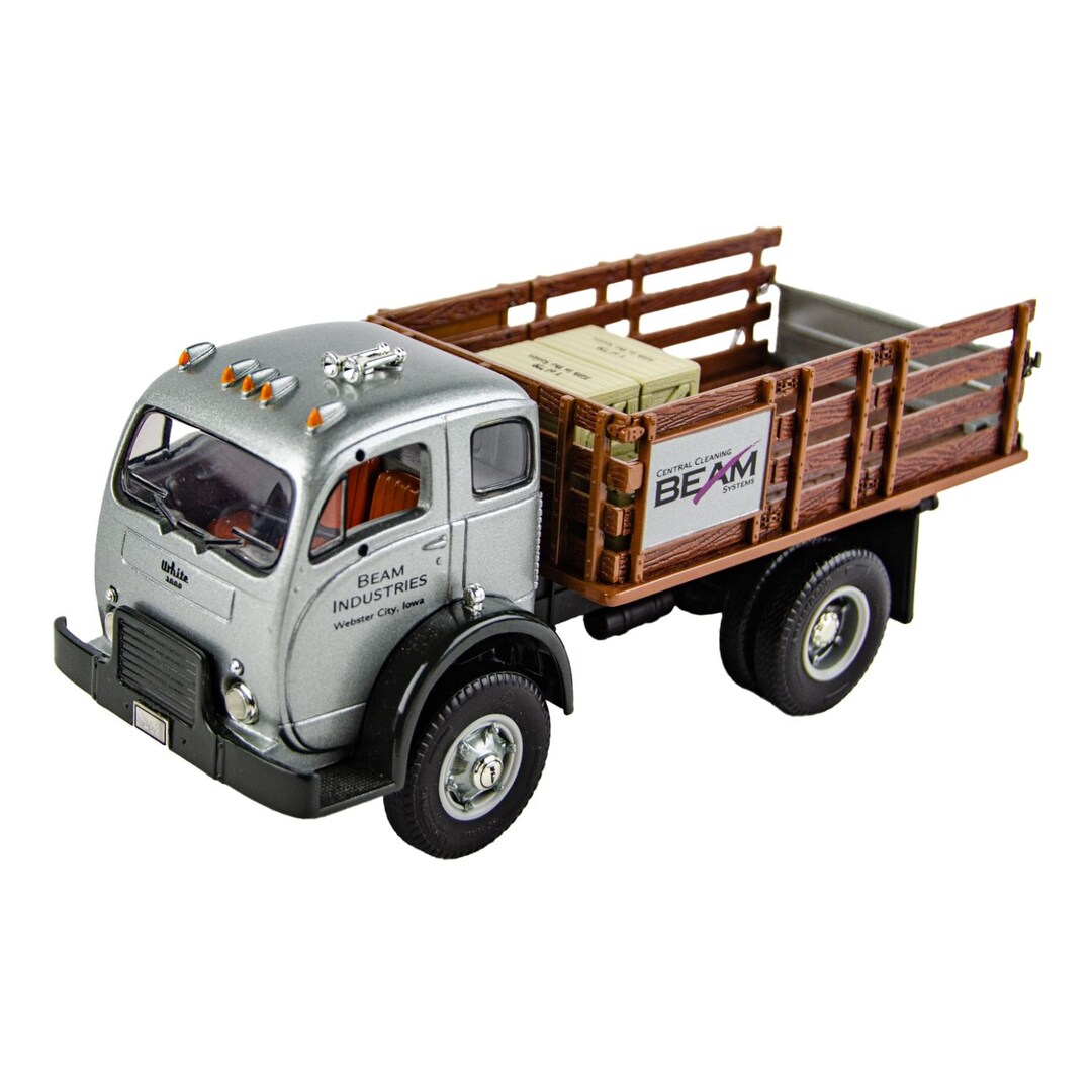 First Gear 1953 White 3000 Full Rack Stake Truck Beam 1:34 Scale ...