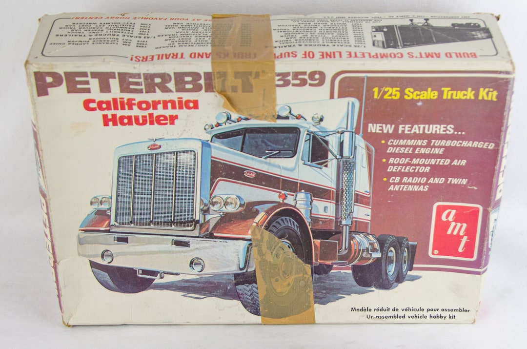 Vintage AMT 1:25 Scale Peterbilt 359 Truck Plastic Model Car Building ...