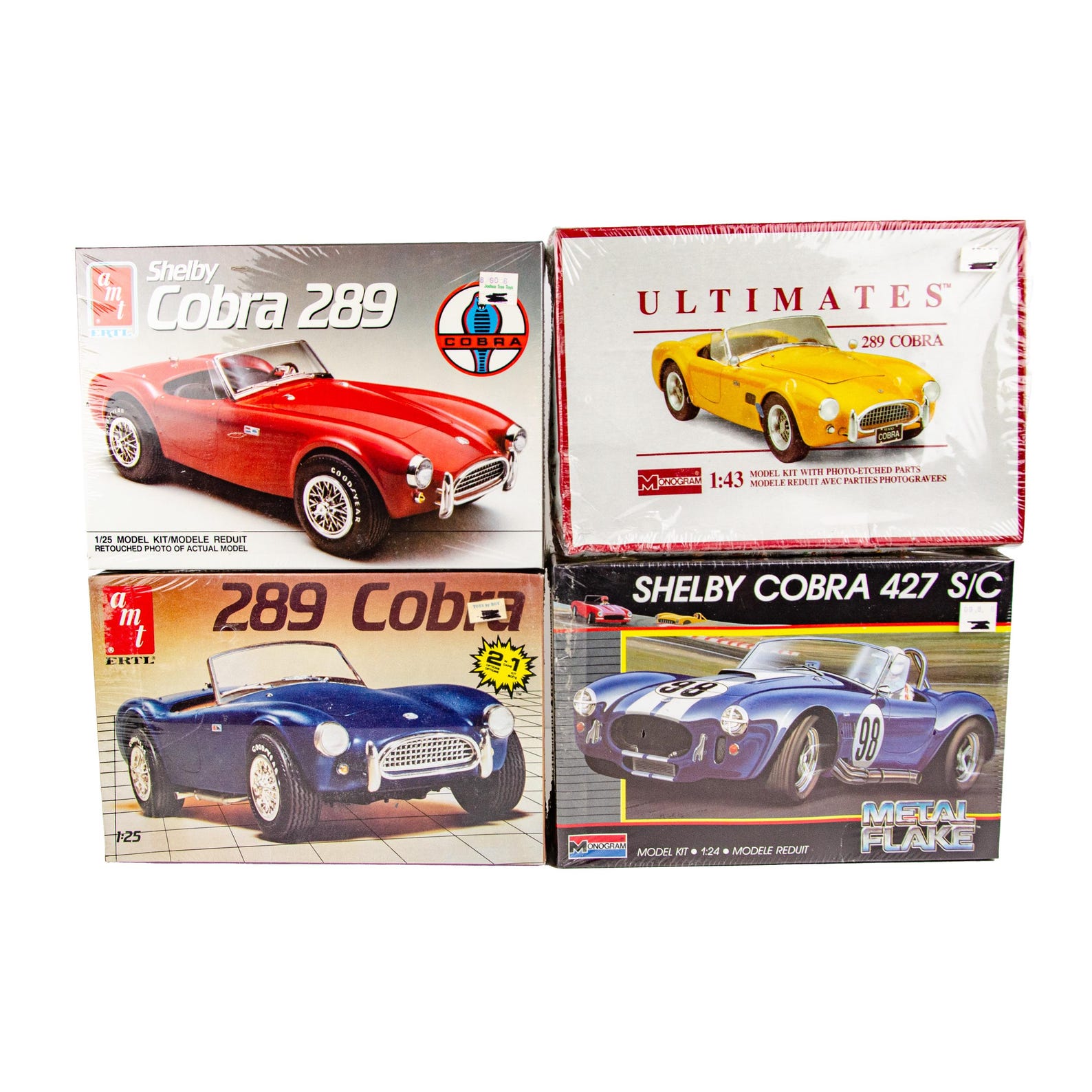 Vintage Sealed AMT Monogram Shelby Cobra 289 427 1/25 & 1/43 Scale ...