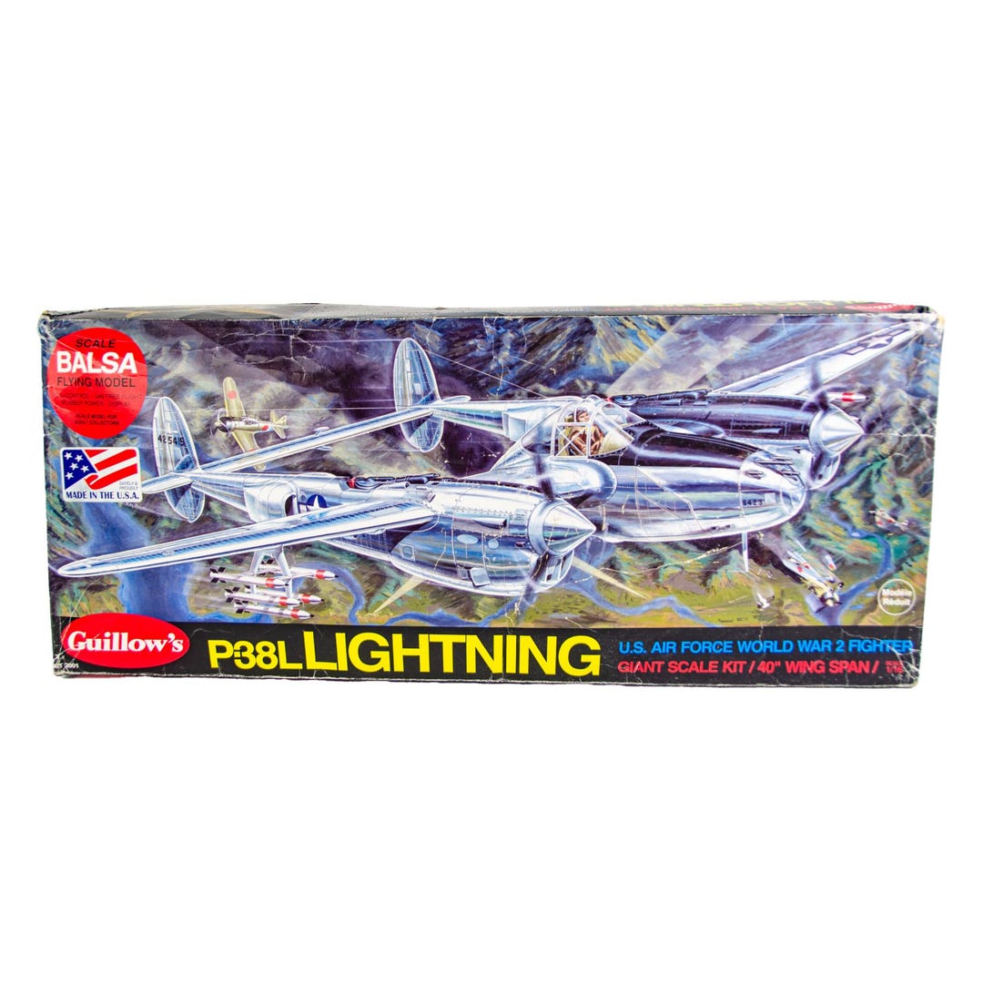 Flying Airplane Model Kit Guillows P-38L Lightning US WWII Fighter 1/16 ...