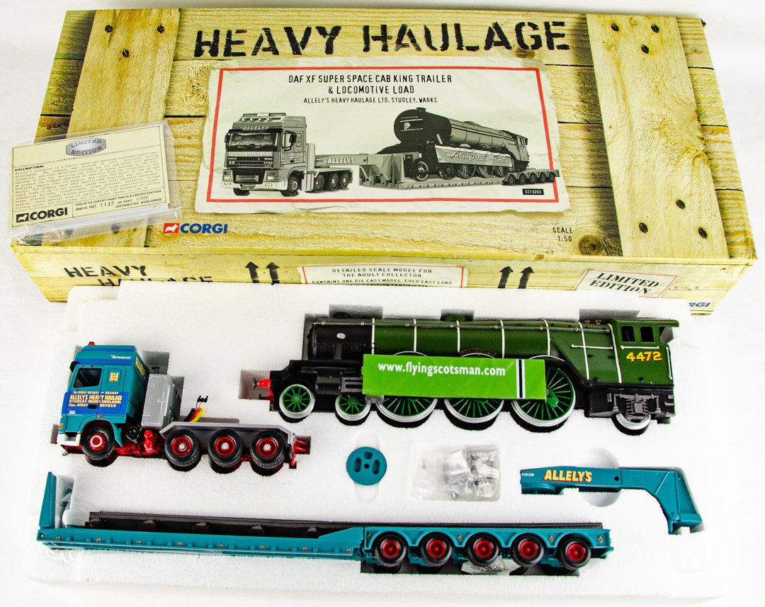 Corgi Heavy Haulage CC13203 DAF XF King Trailer & Locomotive 1:50 ...